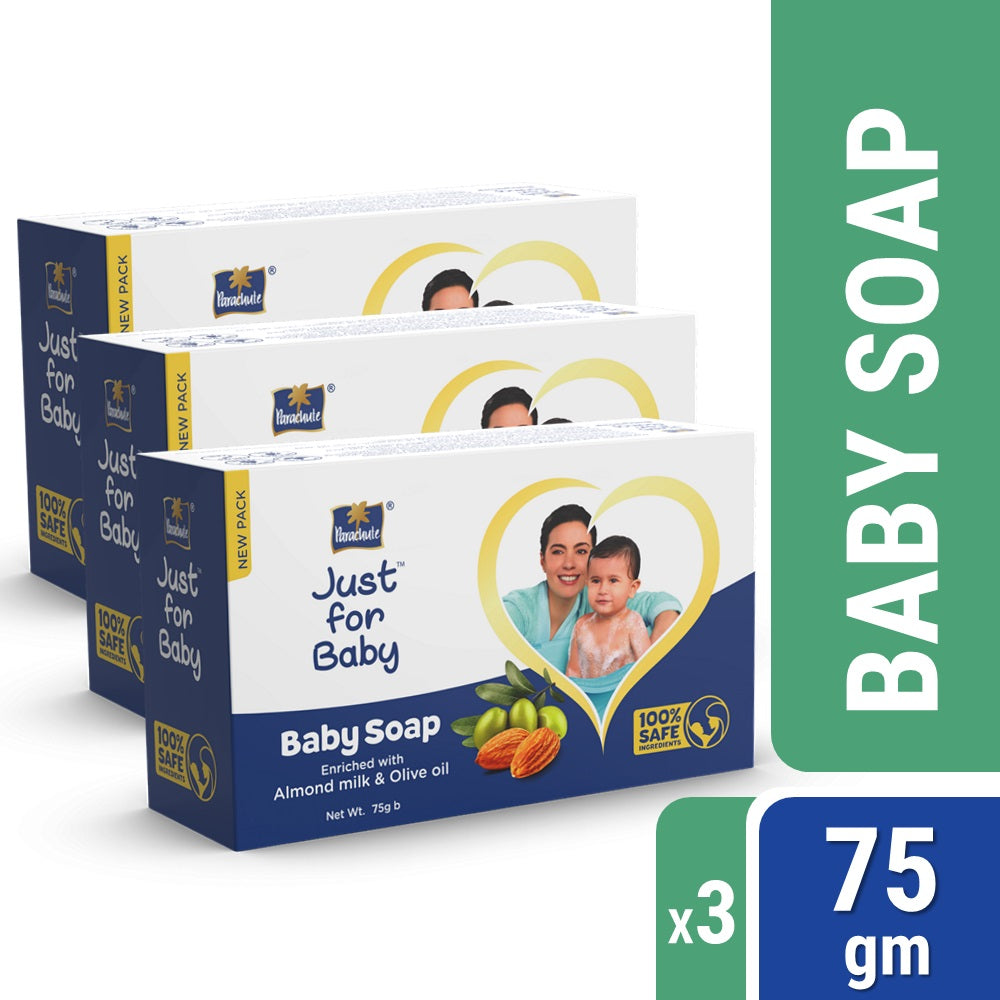 Buy Parachute Just for Baby - Baby Soap 75g Pack of 3 Combo (75g x 3 ...