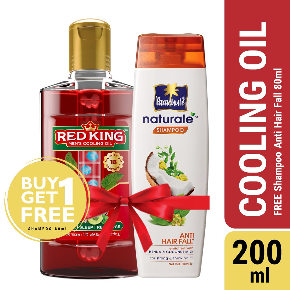 Buy Red King Men's Cooling Oil 200ml (FREE Parachute Naturale Shampoo ...